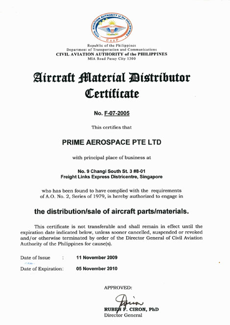 CAAP AMD Certificate